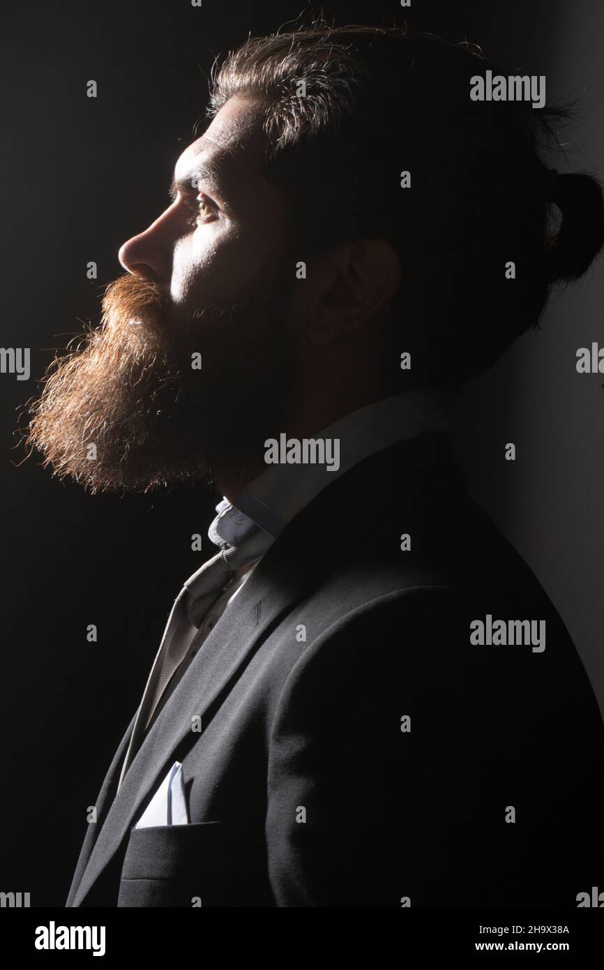 Shadow male bearded profile. Bearded man with beard, bearded gay ...