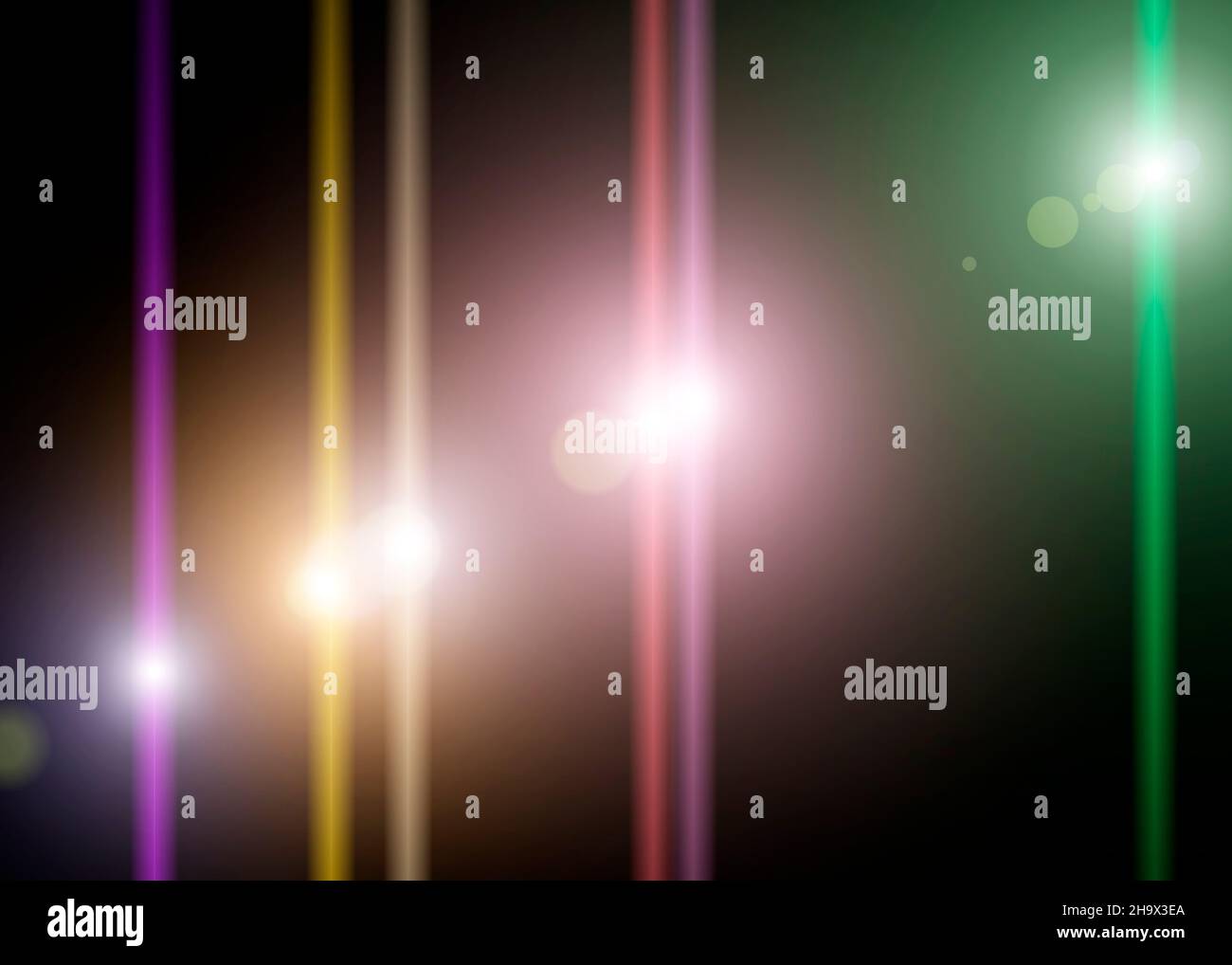 Abstract sunlights rays effect. Bright sun or laser cosmic rays ...