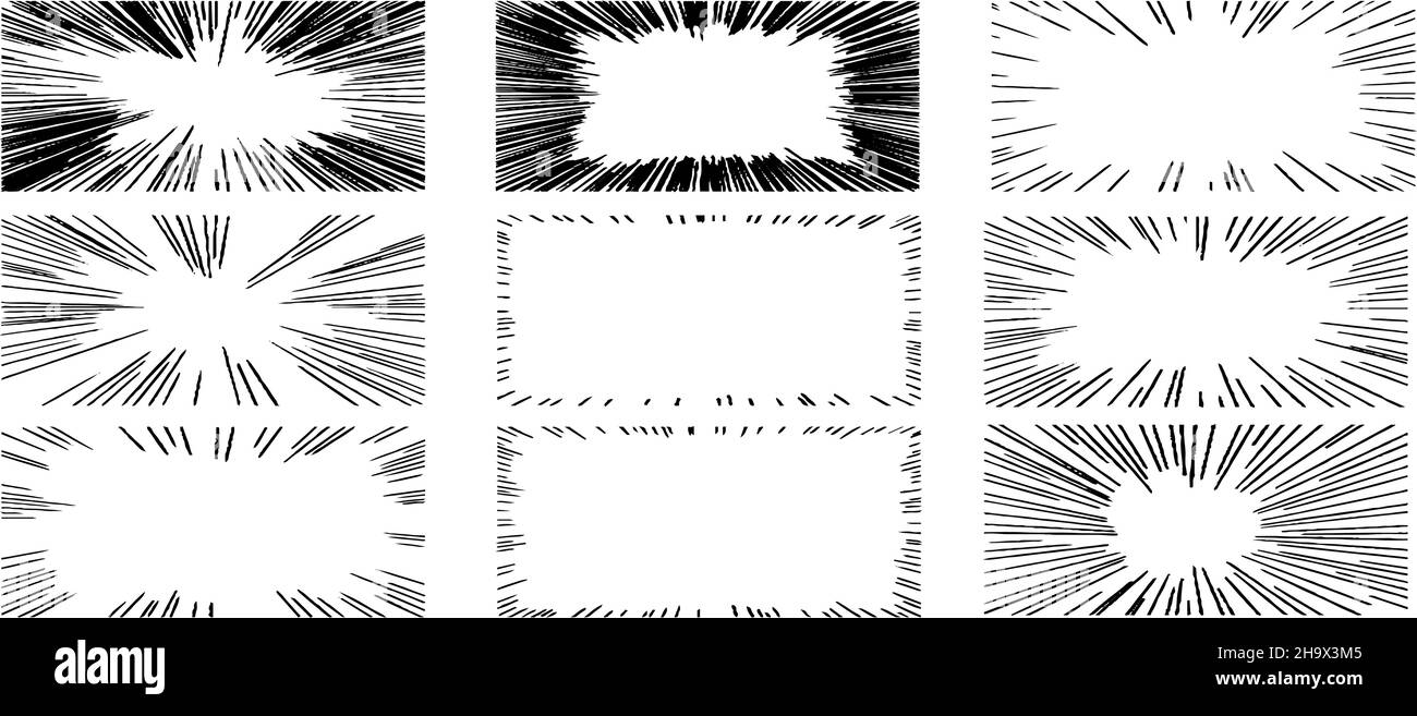 This is a illustration of Horizontal Hand-painted comic concentrated ...