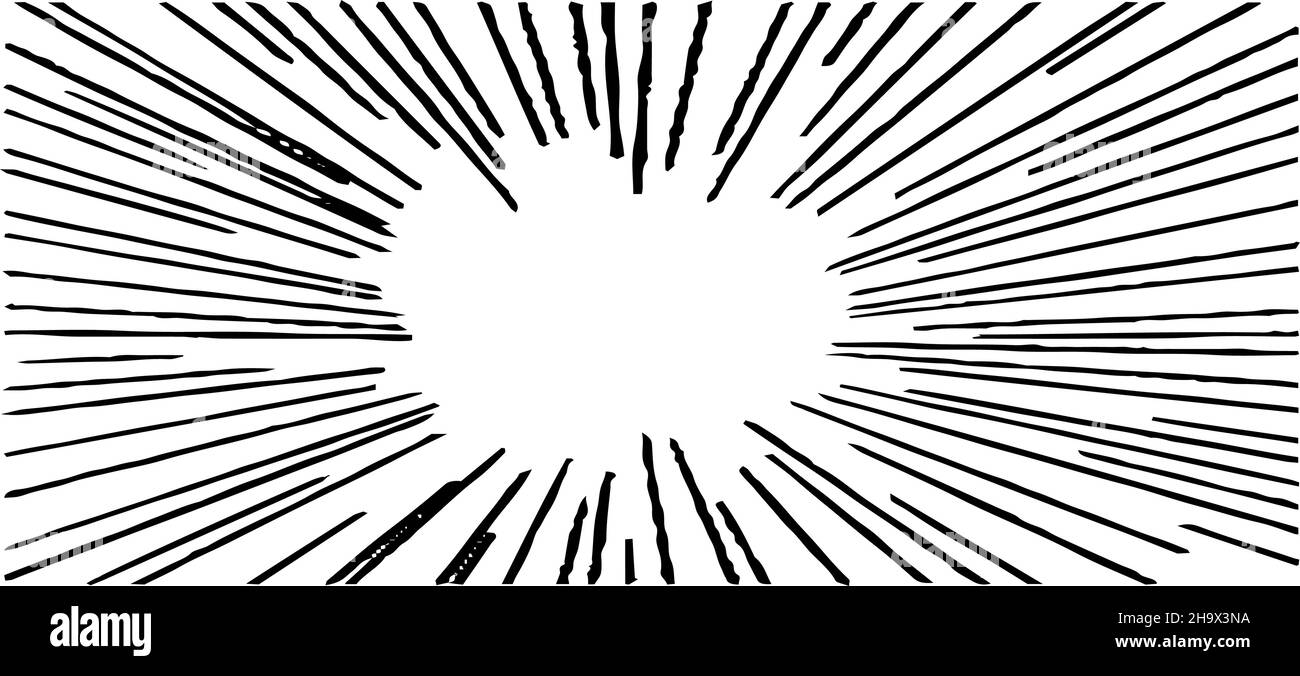 This is a illustration of Horizontal Hand-painted comic concentrated ...