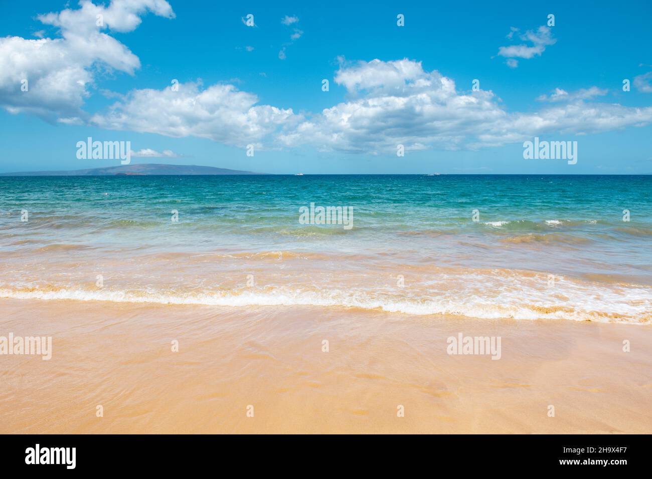 Sea background, nature of tropical summer beach with rays of sun light ...