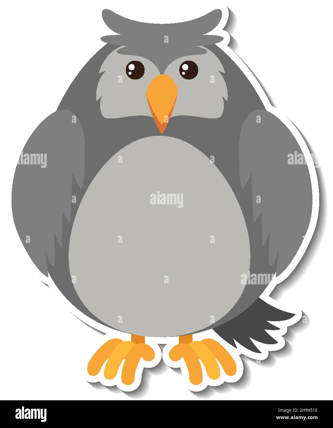 Chubby owl animal cartoon sticker illustration Stock Vector Image & Art ...