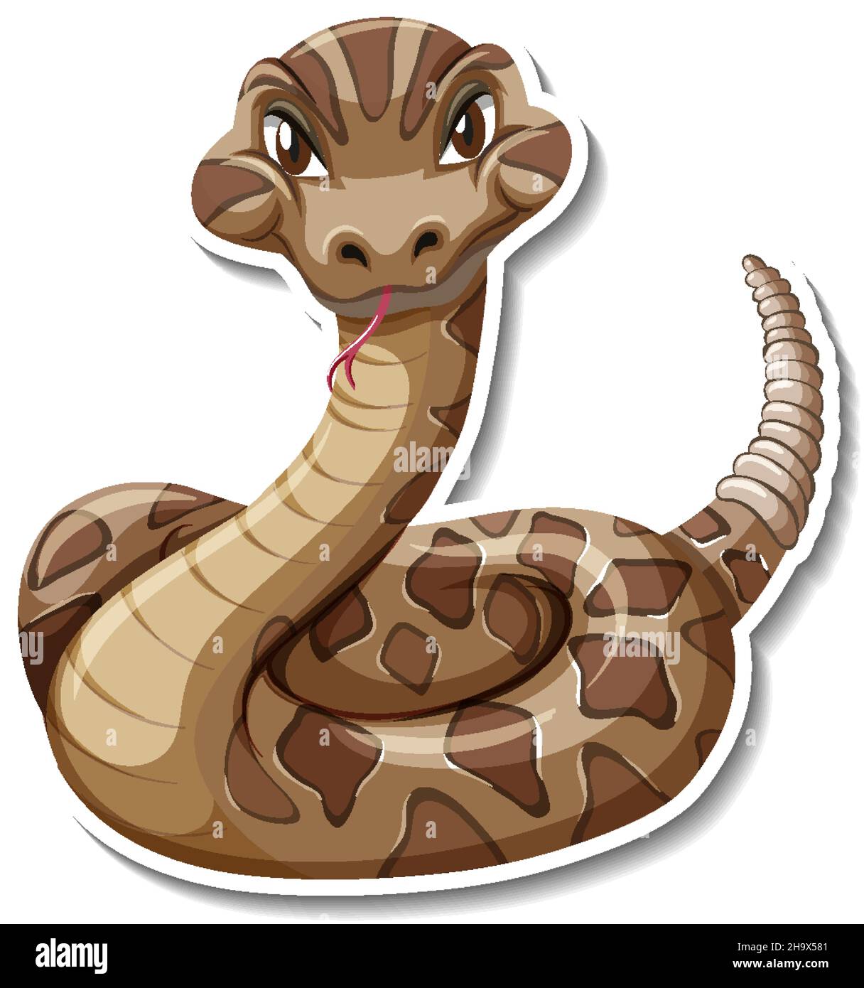 Rattlesnake animal cartoon sticker illustration Stock Vector Image ...