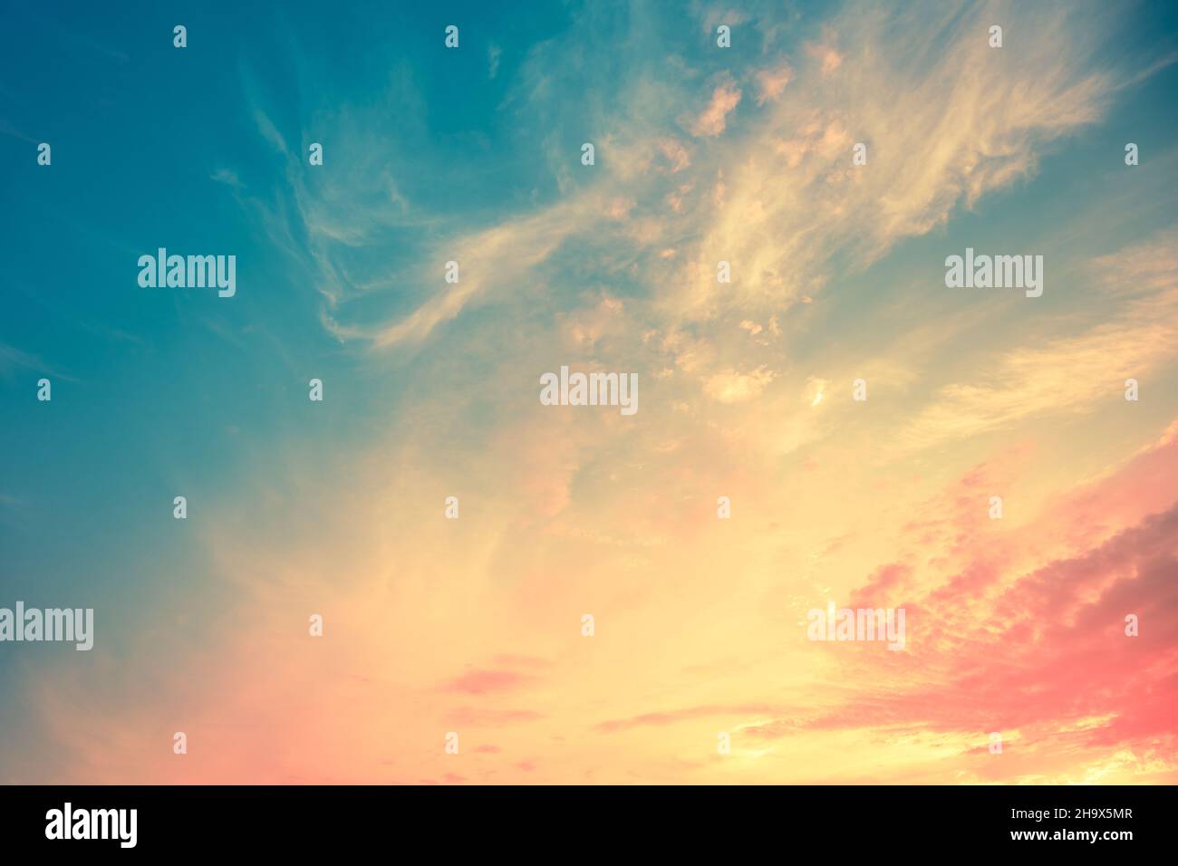 Colorful cloudy flaming sky at sunset. Gradient color. Sky texture ...