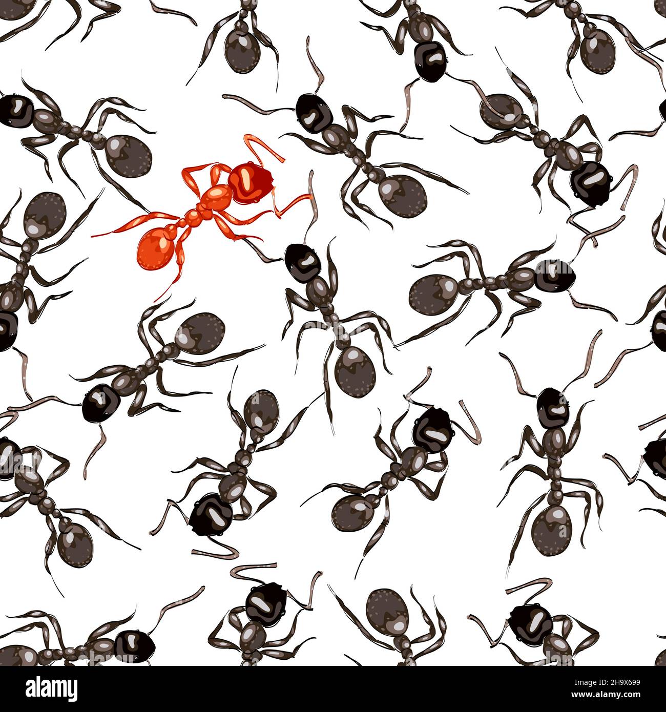 Anthill of the red wood ant Stock Vector Images - Alamy