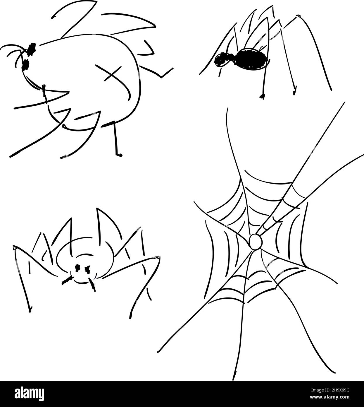 Sketches of spiders. Vector illustration Stock Vector Image & Art - Alamy