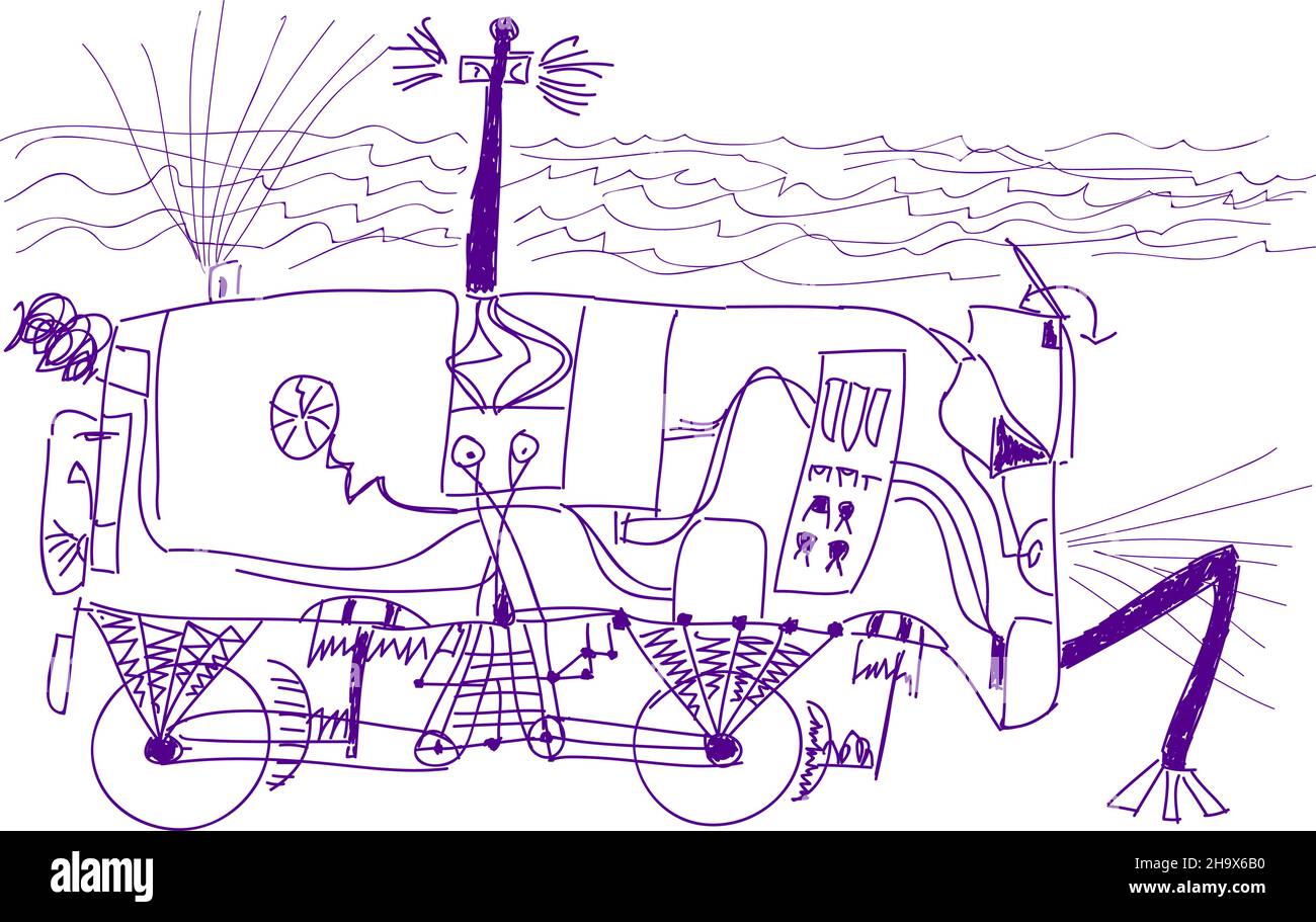 Robot painting car Stock Vector Images - Alamy