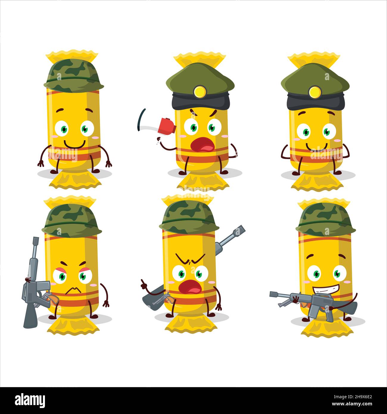 A charming soldier yellow long candy package cartoon picture bring a ...