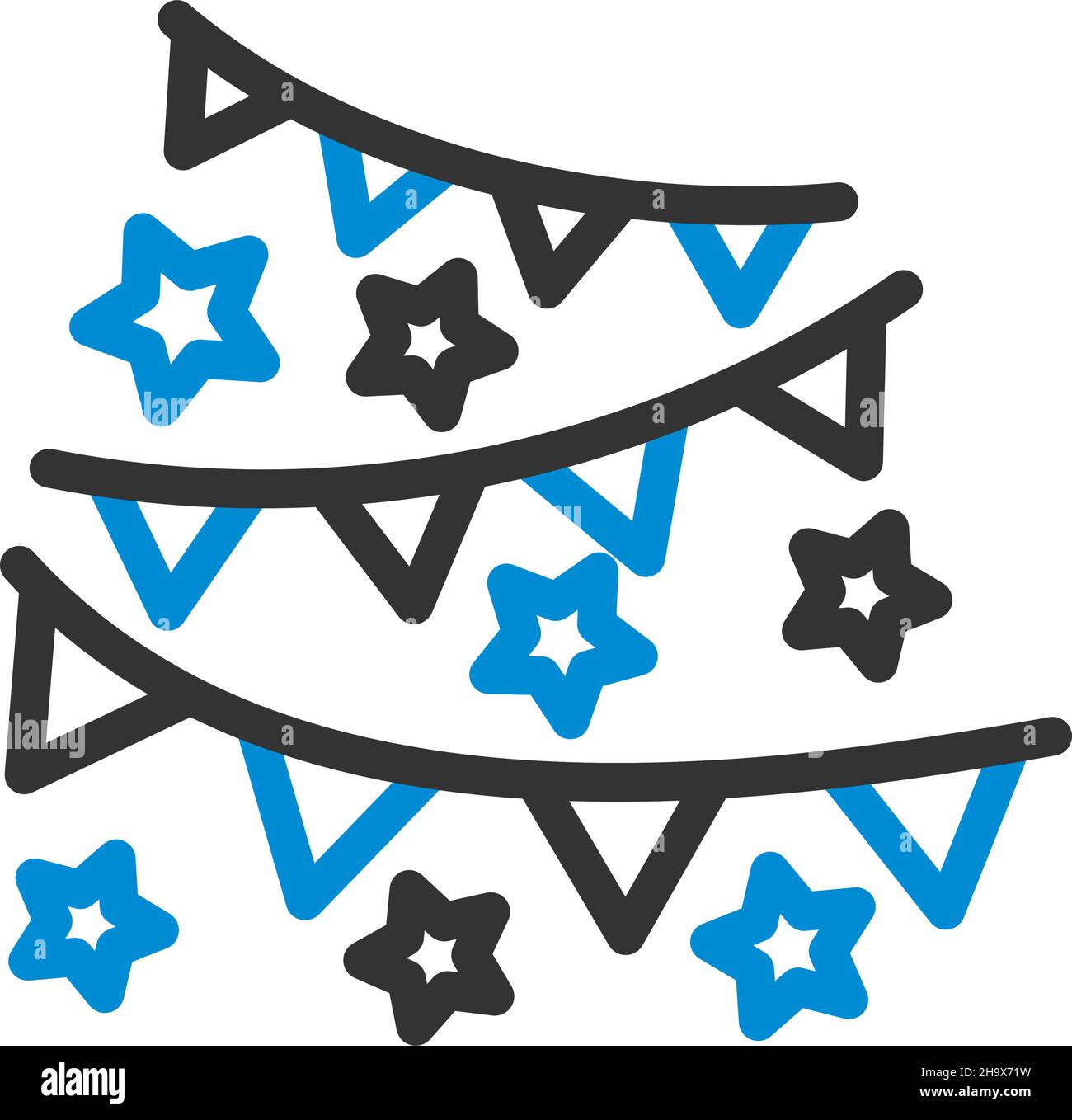 Party Garland Icon. Editable Bold Outline With Color Fill Design ...