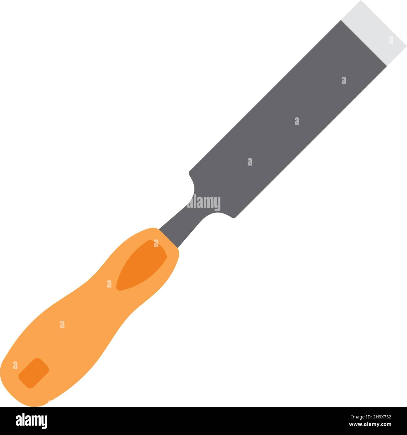 Icon Of Chisel. Flat Color Design. Vector Illustration Stock Vector ...