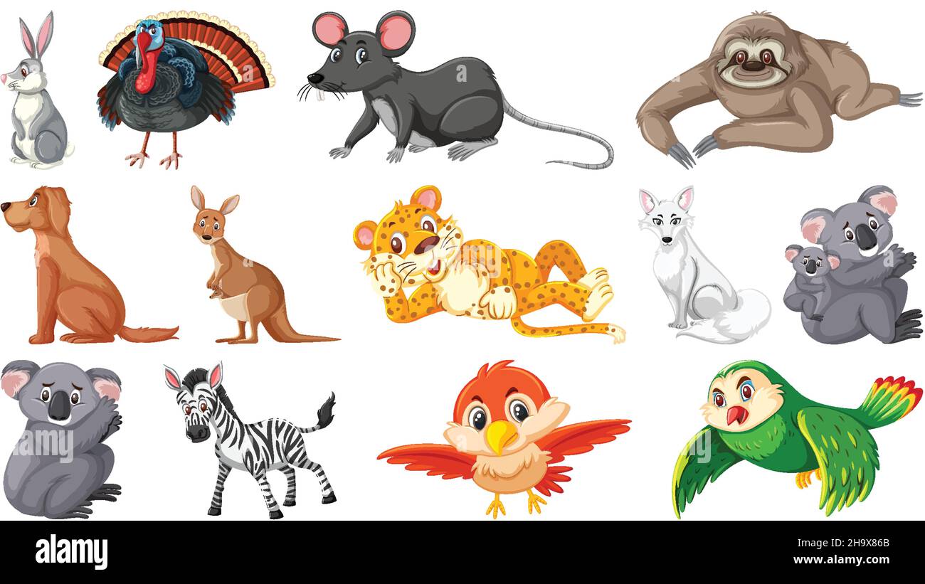 Set of isolated different animals illustration Stock Vector Image & Art ...