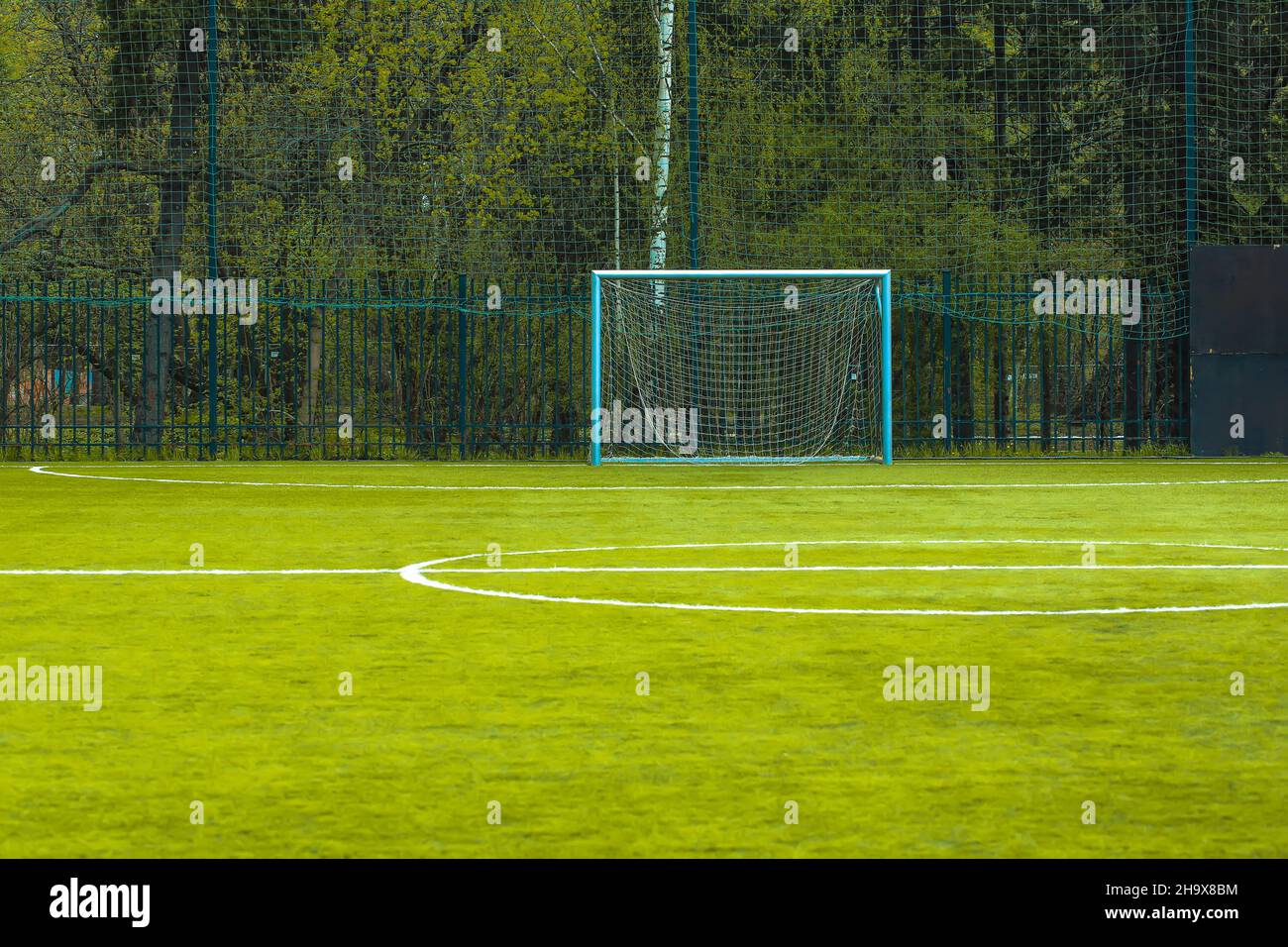 gate for football in the yard Stock Photo - Alamy