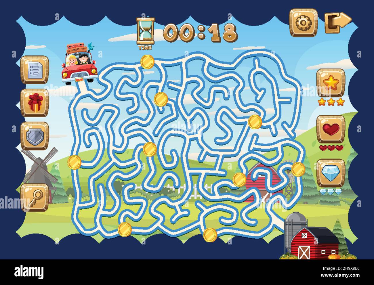 Maze game template for kid illustration Stock Vector Image & Art - Alamy