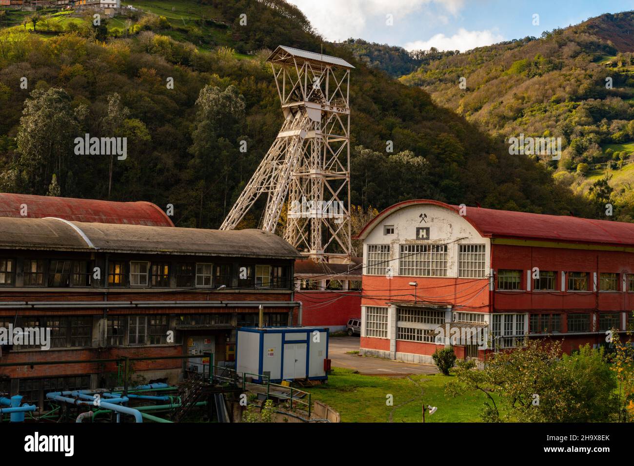 San Jorge mining shaft tower Stock Photo - Alamy