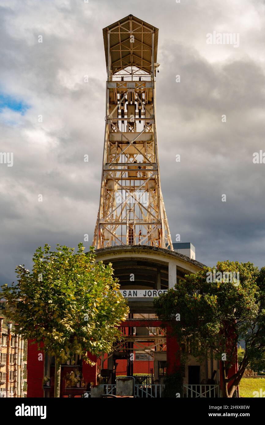 San Jorge mining shaft tower Stock Photo - Alamy