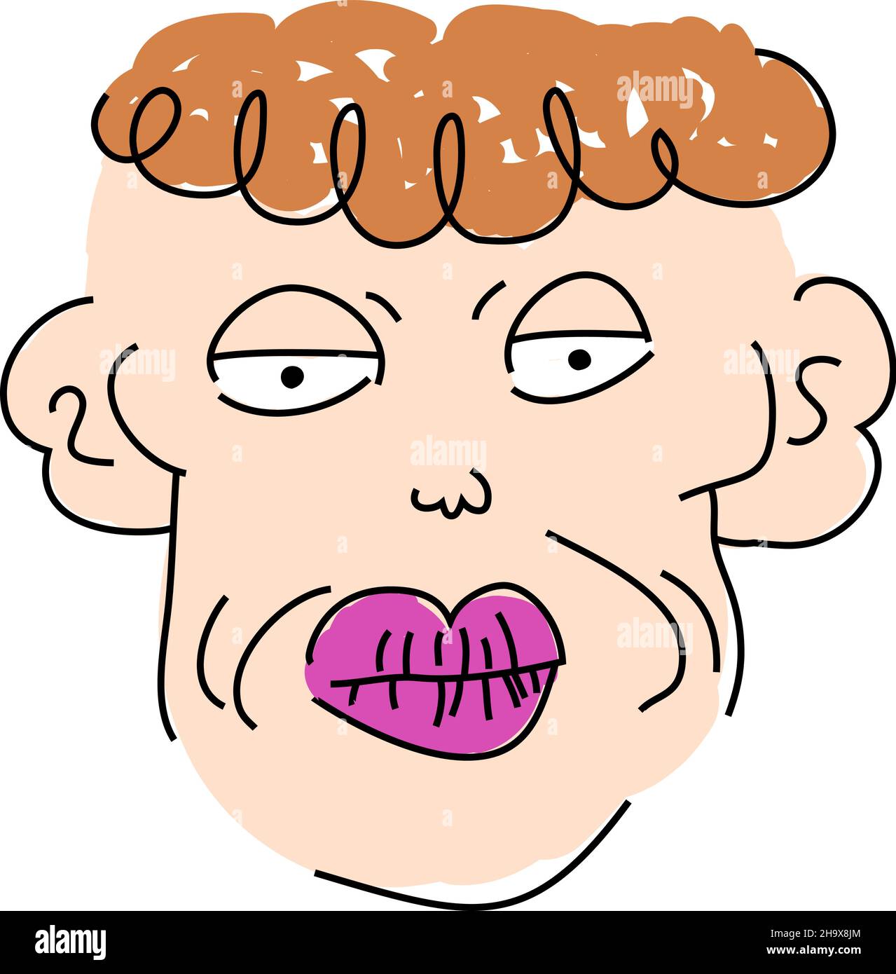 This is a illustration of Unpleasant uncle aunt face Stock Vector Image ...