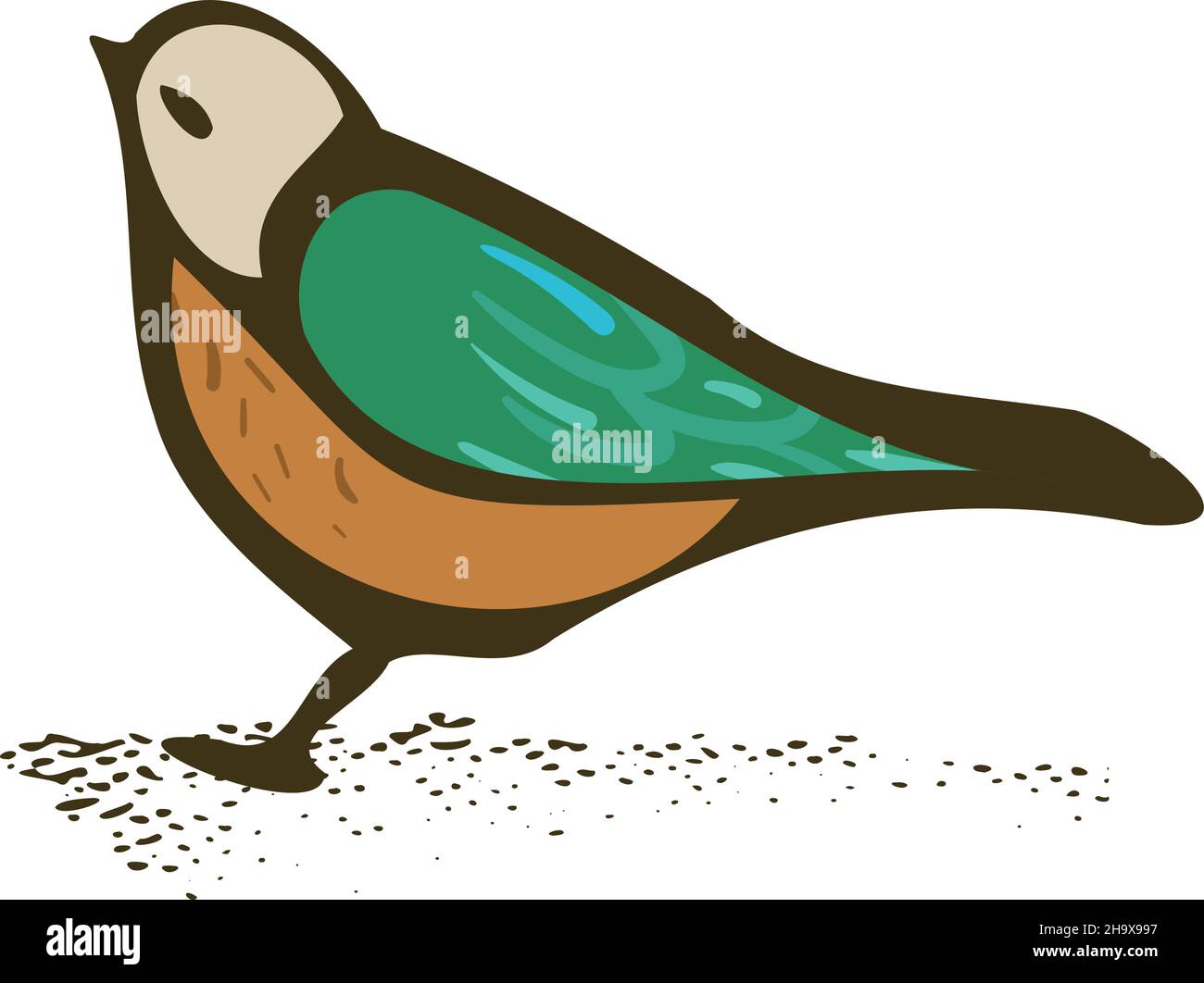 simple bird vector illustration in retro colorway Stock Vector Image ...