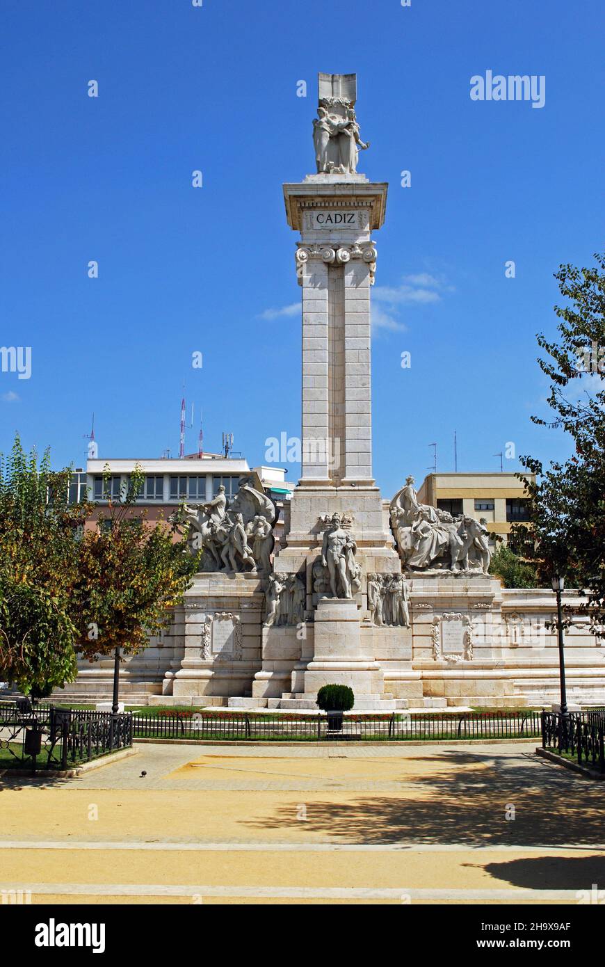 Monument to the Cadiz constitution in the Plaza Espana, Cadiz, Cadiz ...