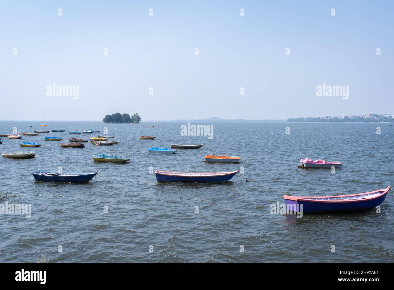 Boats in the upper lake at Bhopal which is also known as 'city of lakes ...