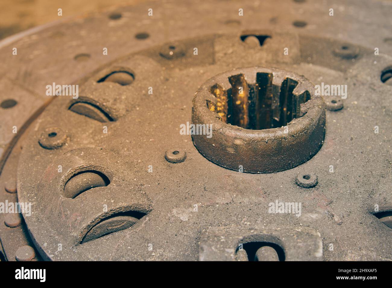 Right Frame Spline Hole of Clutch Disc and Rivet and Dust in Vintage ...