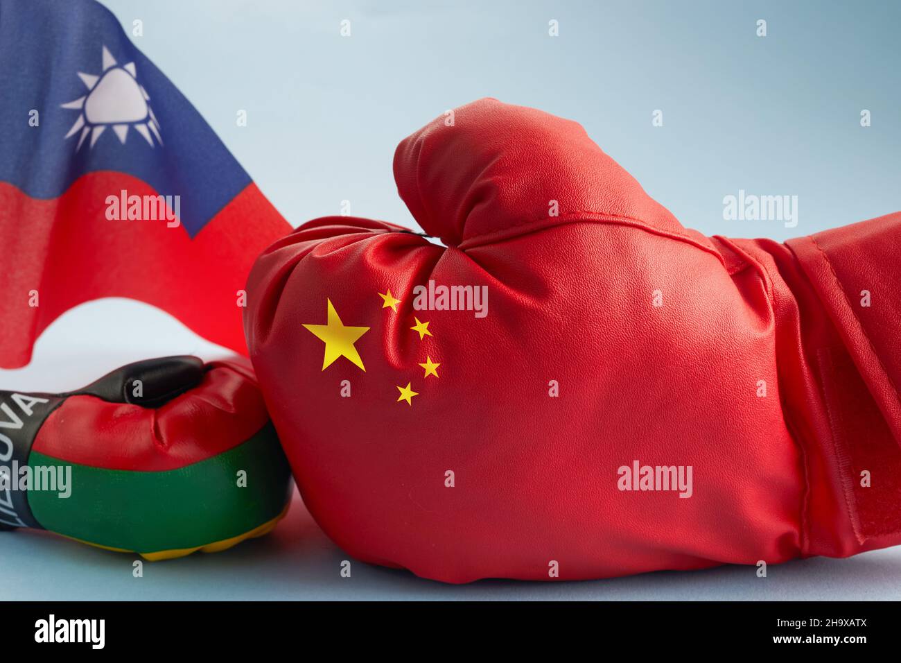 Concept of trade war. China Lithuania politics relationship partnership ...