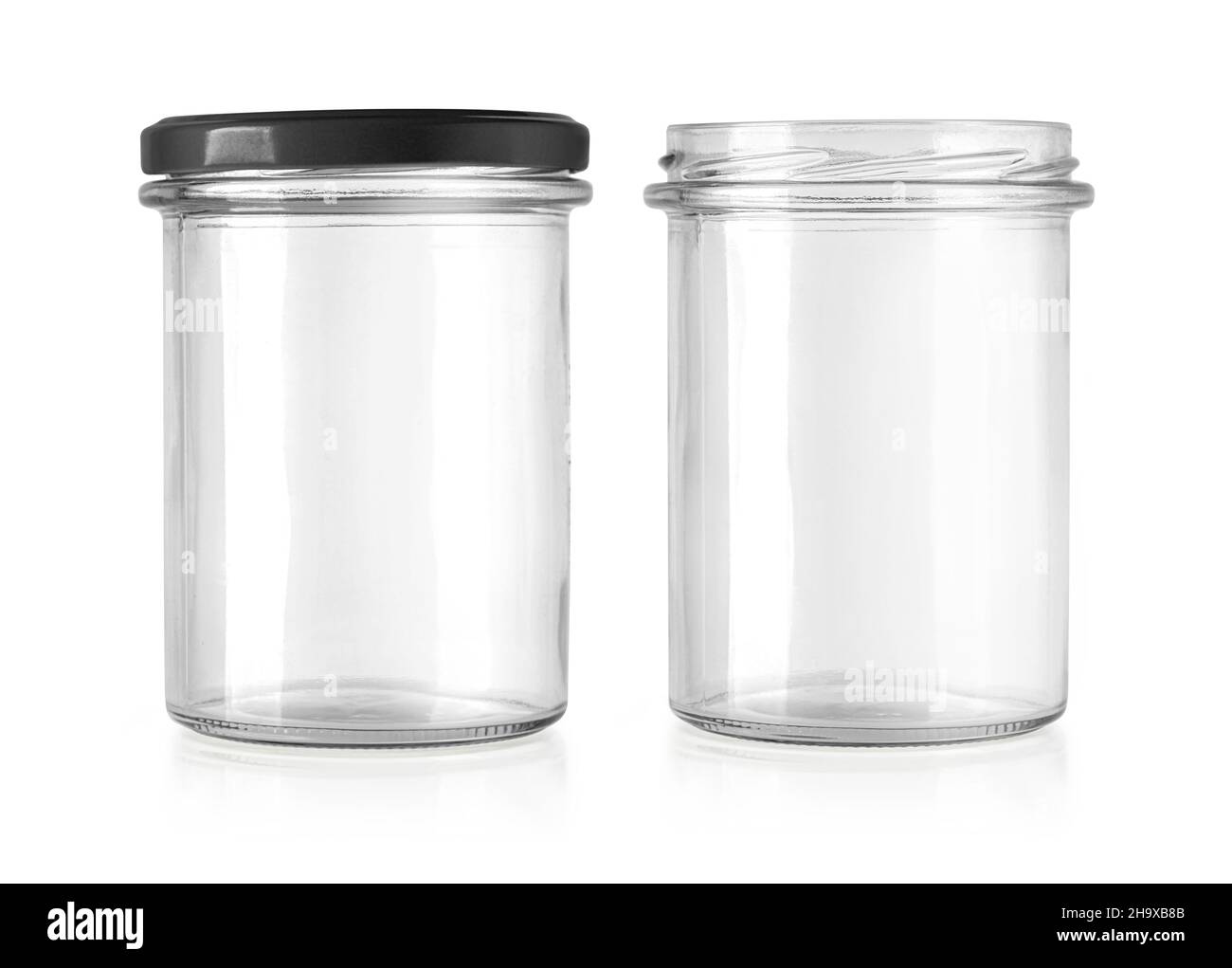 Set of empty glass jar isolated on white background Stock Photo - Alamy