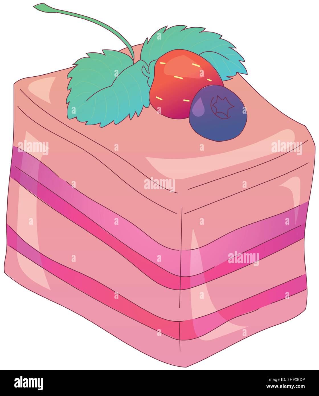 Realistic cake pastry on white background - Vector illustration Stock ...