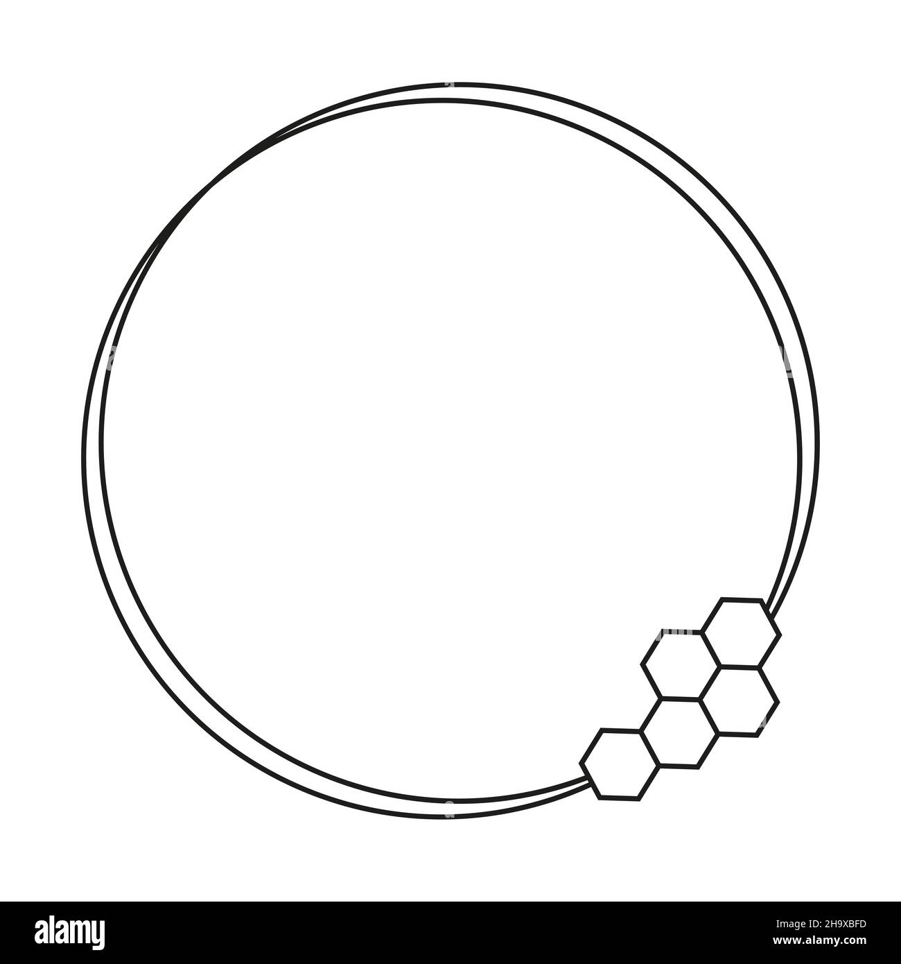 Beehive honeycomb circle frame vector illustration Stock Vector Image ...