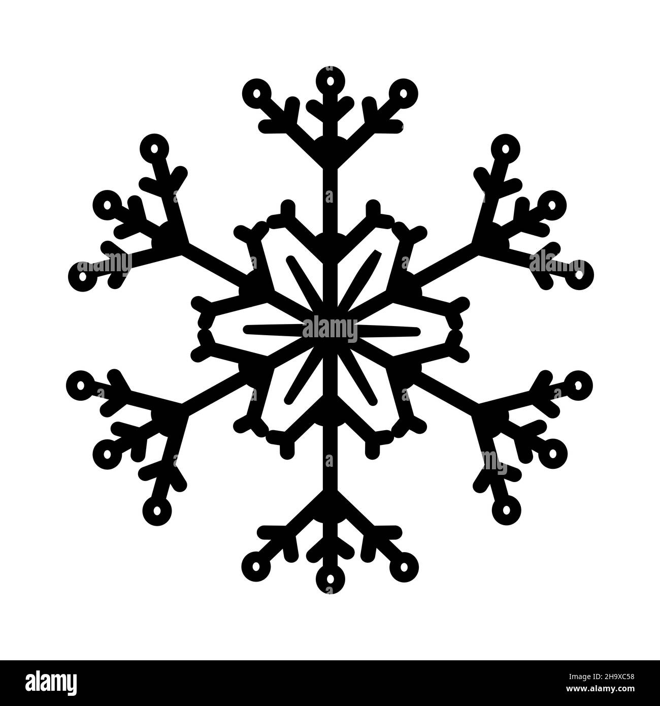Snowflake icon isolated on white background. Simple snowflake sign with ...