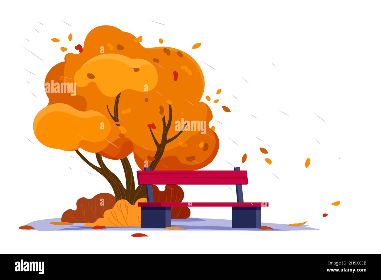 Puddle of water autumn Stock Vector Images - Alamy