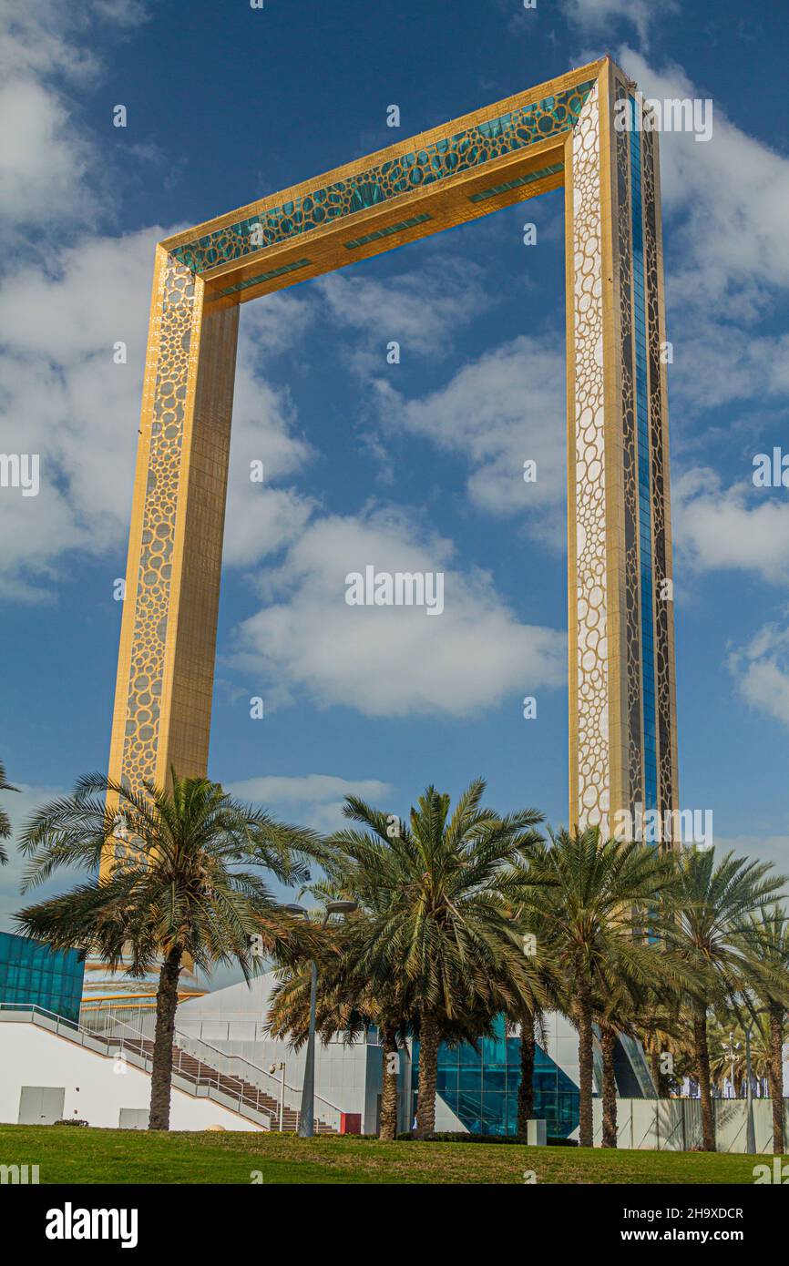 DUBAI, UAE - JANUARY 18, 2018: View of Dubai Frame in Dubai, UAE Stock ...