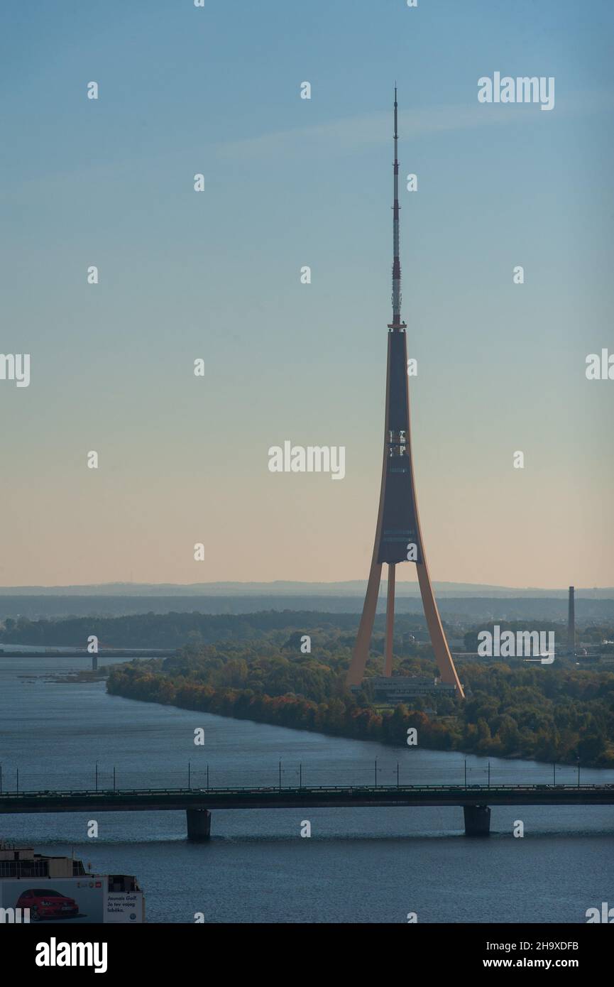 A top view of the TV tower in Riga Stock Photo - Alamy