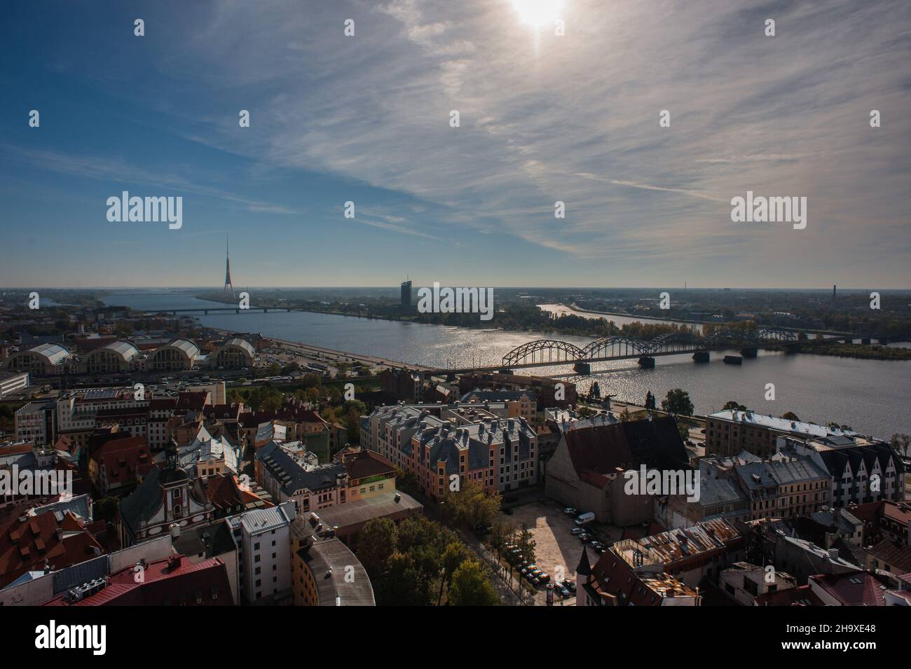 A top view of the TV tower in Riga Stock Photo - Alamy