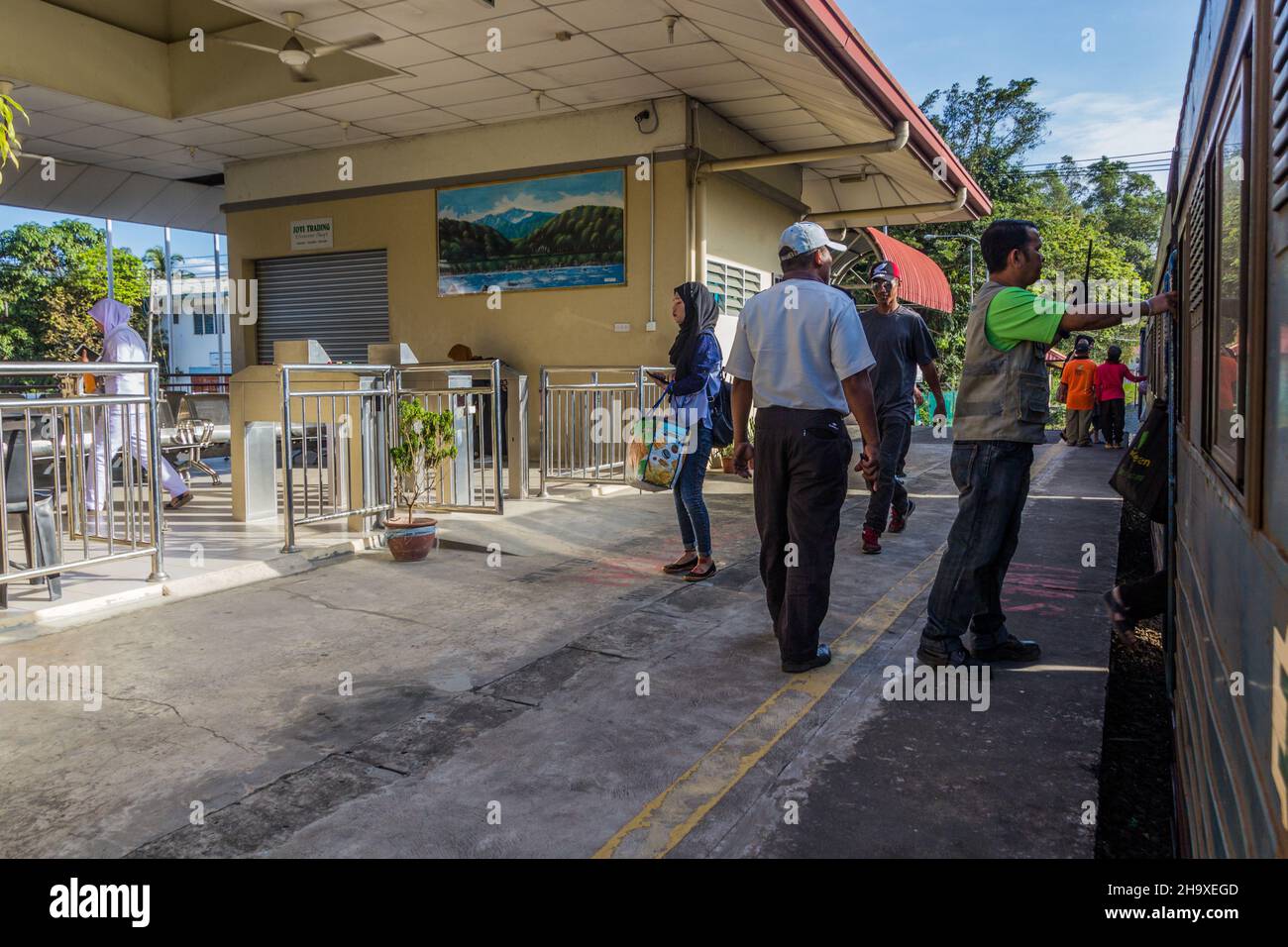 SABAH, MALAYSIA - FEBRUARY 25, 2018: Small railway station of North ...