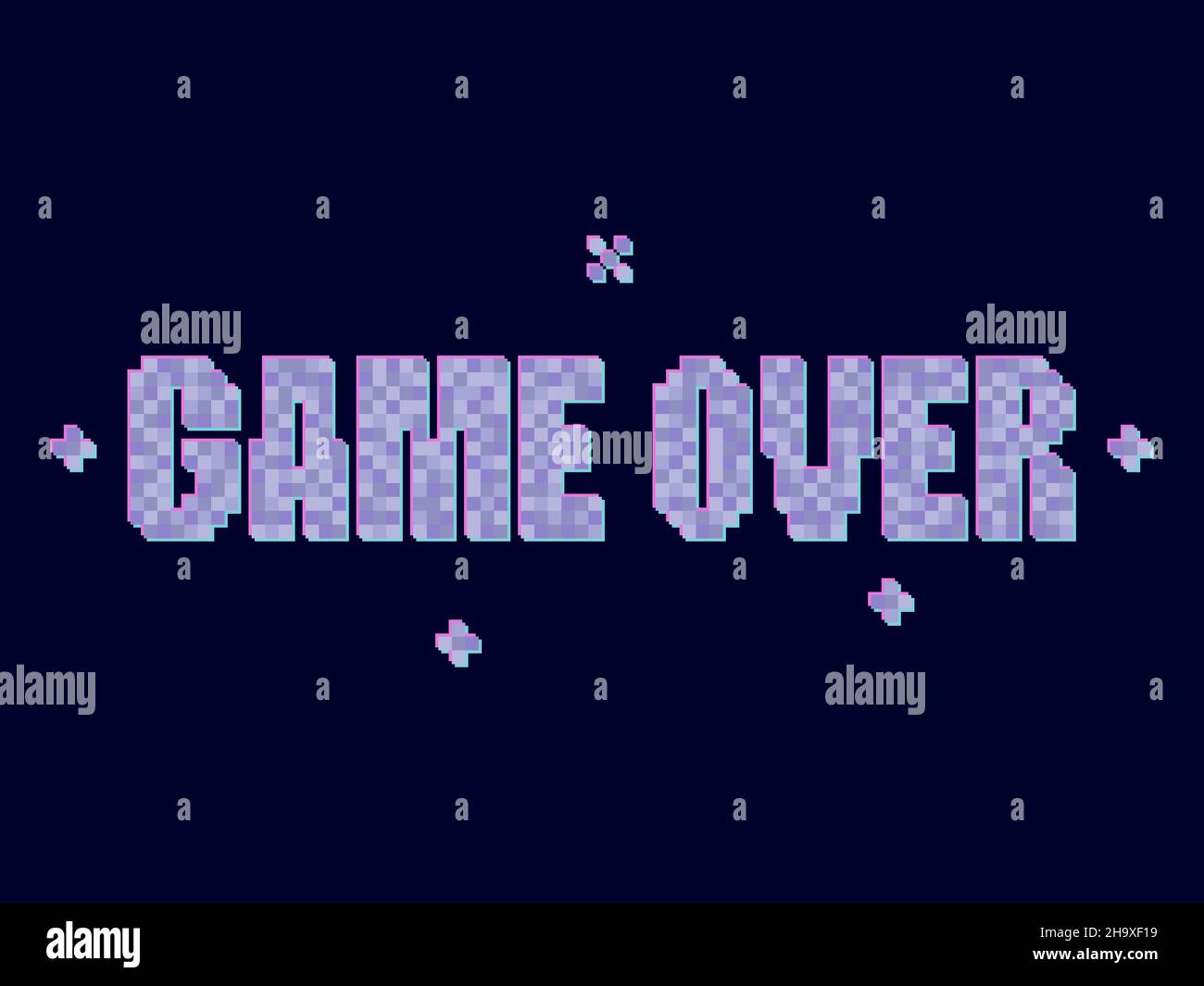 Game over, pixel art. Pixel text informing about the loss in the game ...