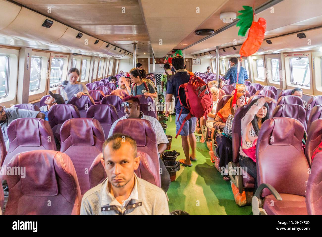KOTA KINABALU, MALAYSIA - FEBRUARY 26, 2018: Labuan Express Tiga ship ...