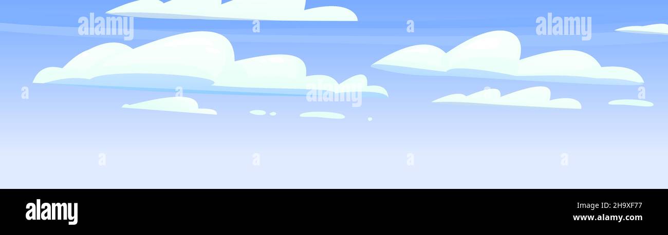 Sky clouds background. Illustration in cartoon style flat design ...