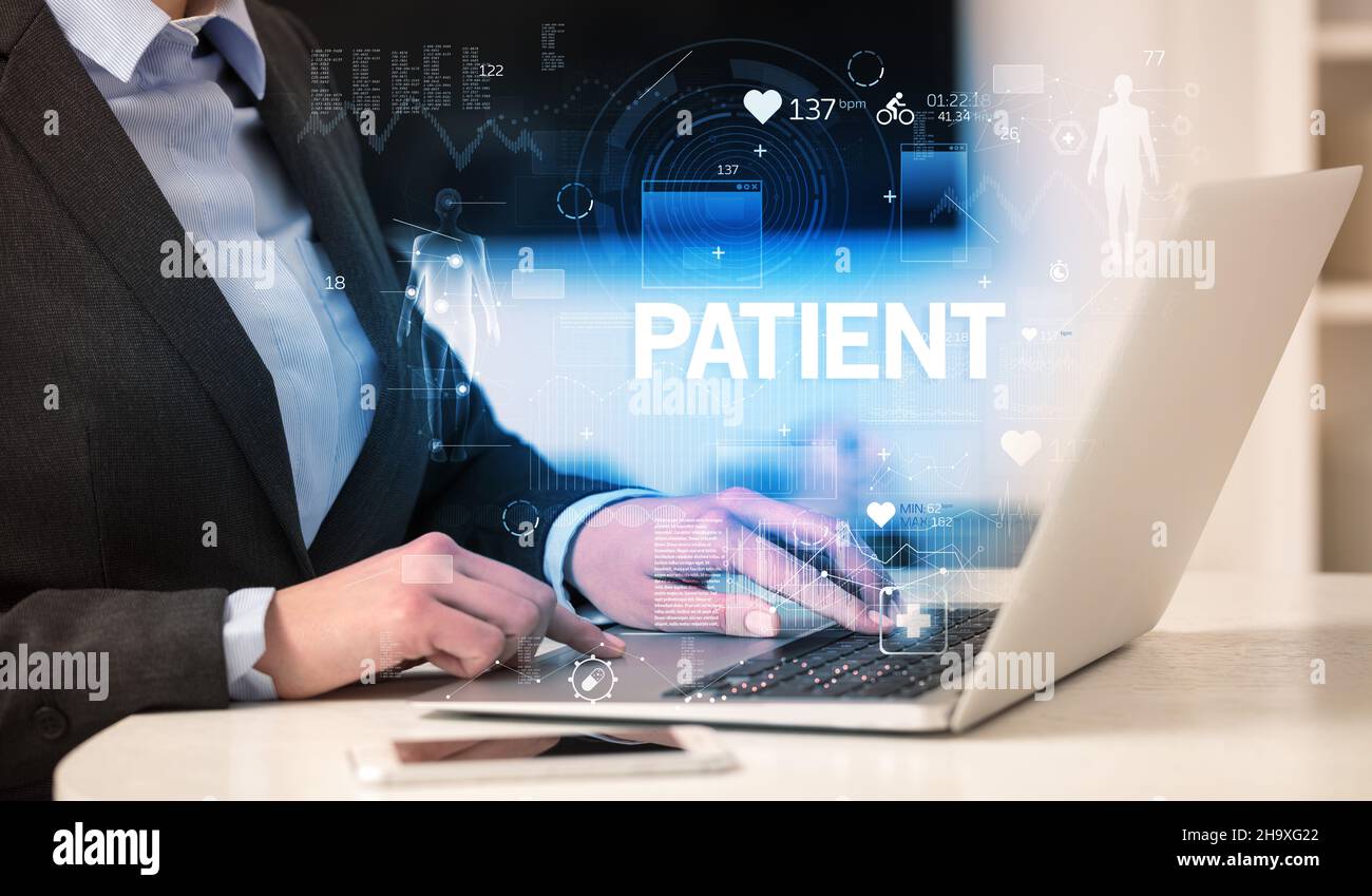 Doctor working a health check Stock Photo - Alamy