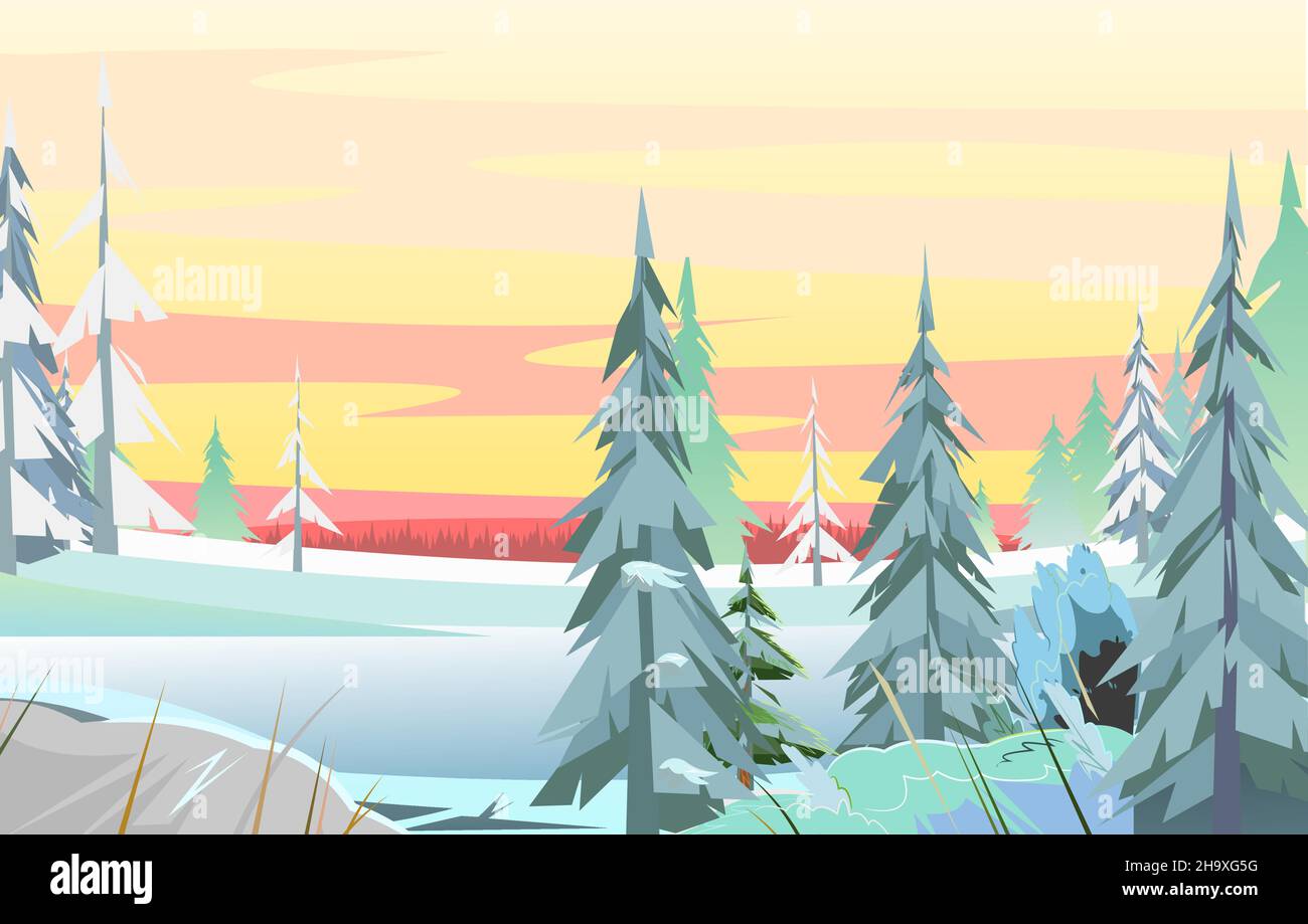 Beautiful winter morning Stock Vector Images - Alamy