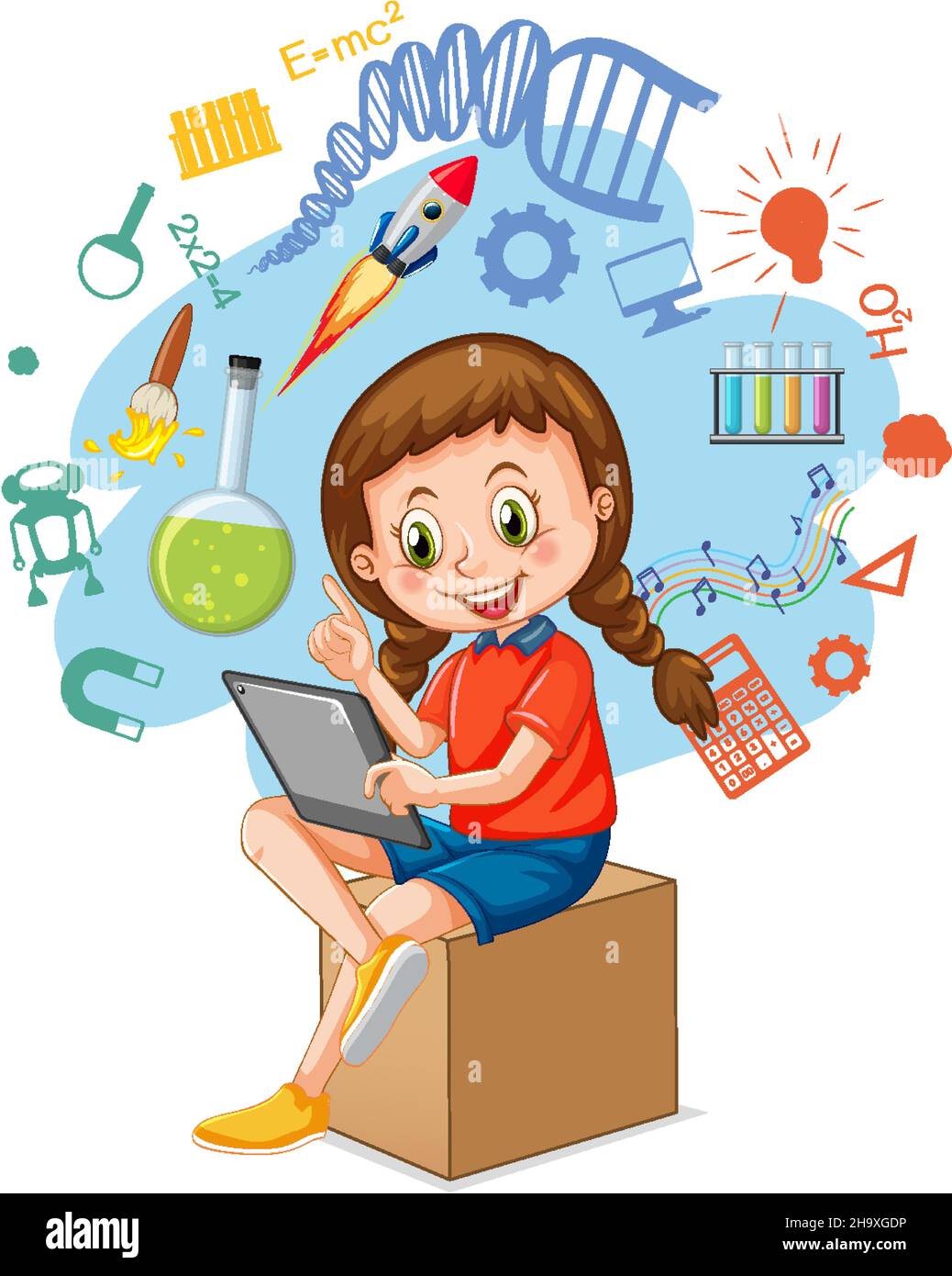 Children classroom tablet computer Stock Vector Images - Alamy