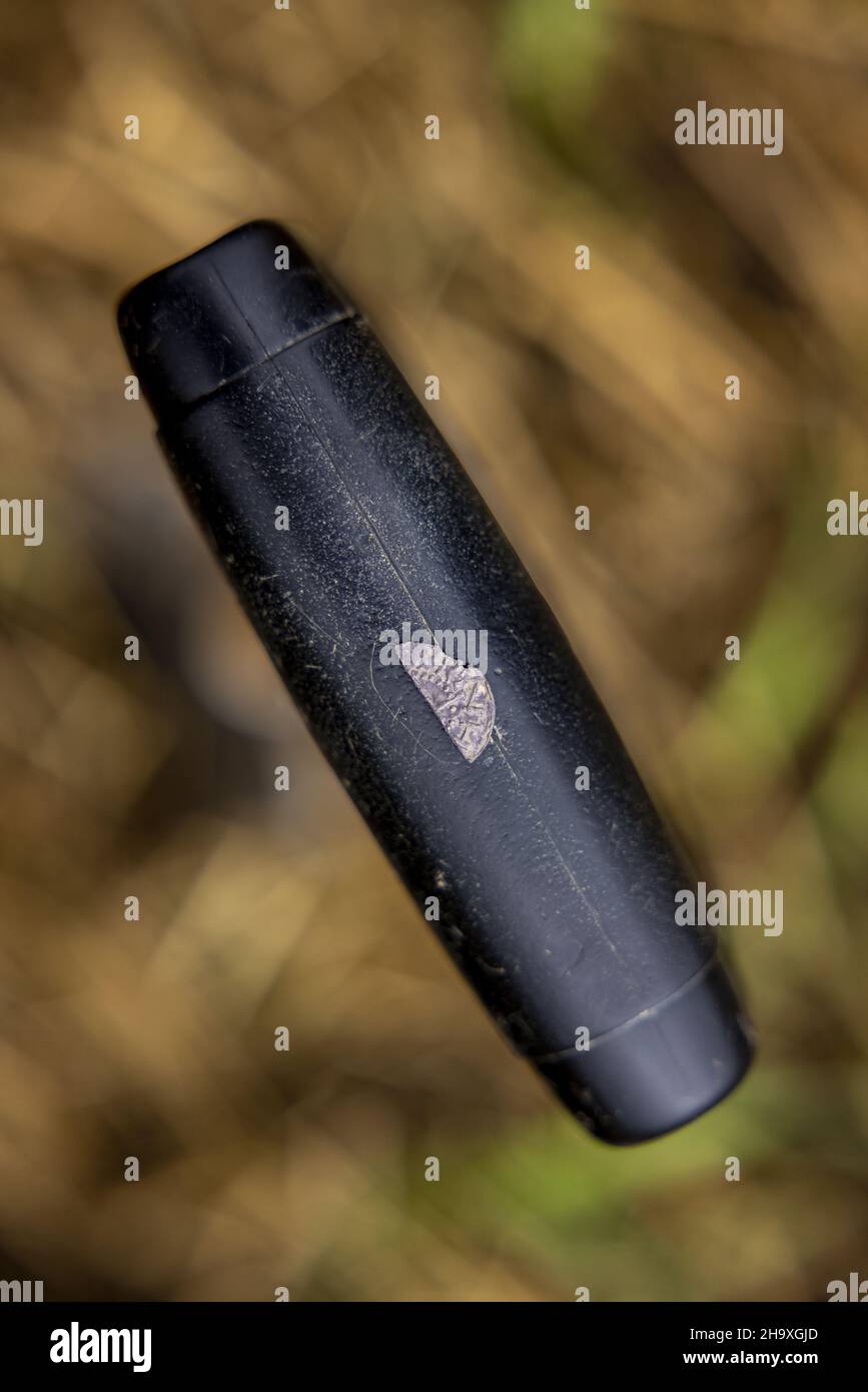 Viking age coin on a spade handle Stock Photo - Alamy