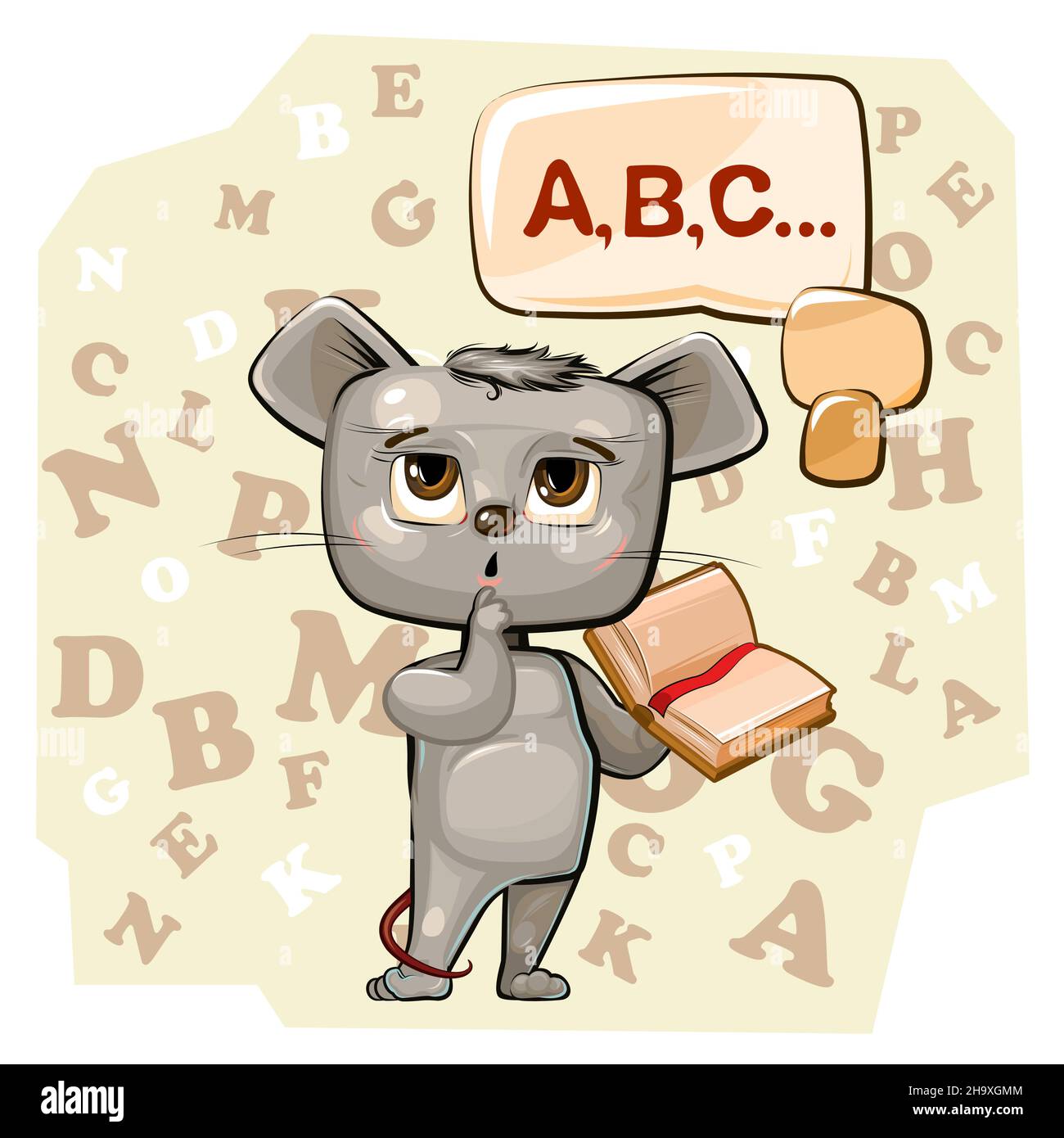 Cute Mouse baby is trying to count. Studying numbers and counting ...