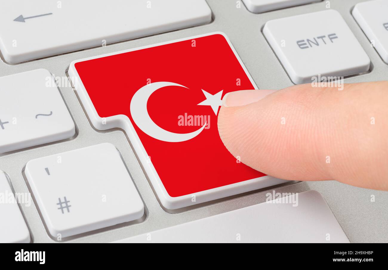 A keyboard with a labeled button - Flag of Turkey Stock Photo - Alamy