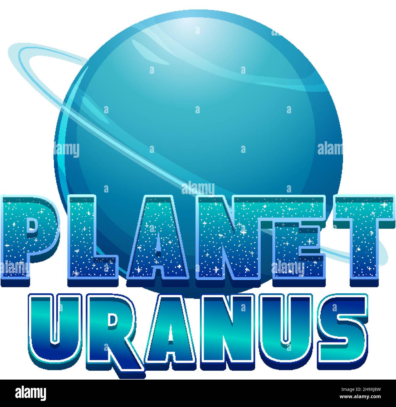 Planet Uranus word logo design with Uranus planet illustration Stock ...