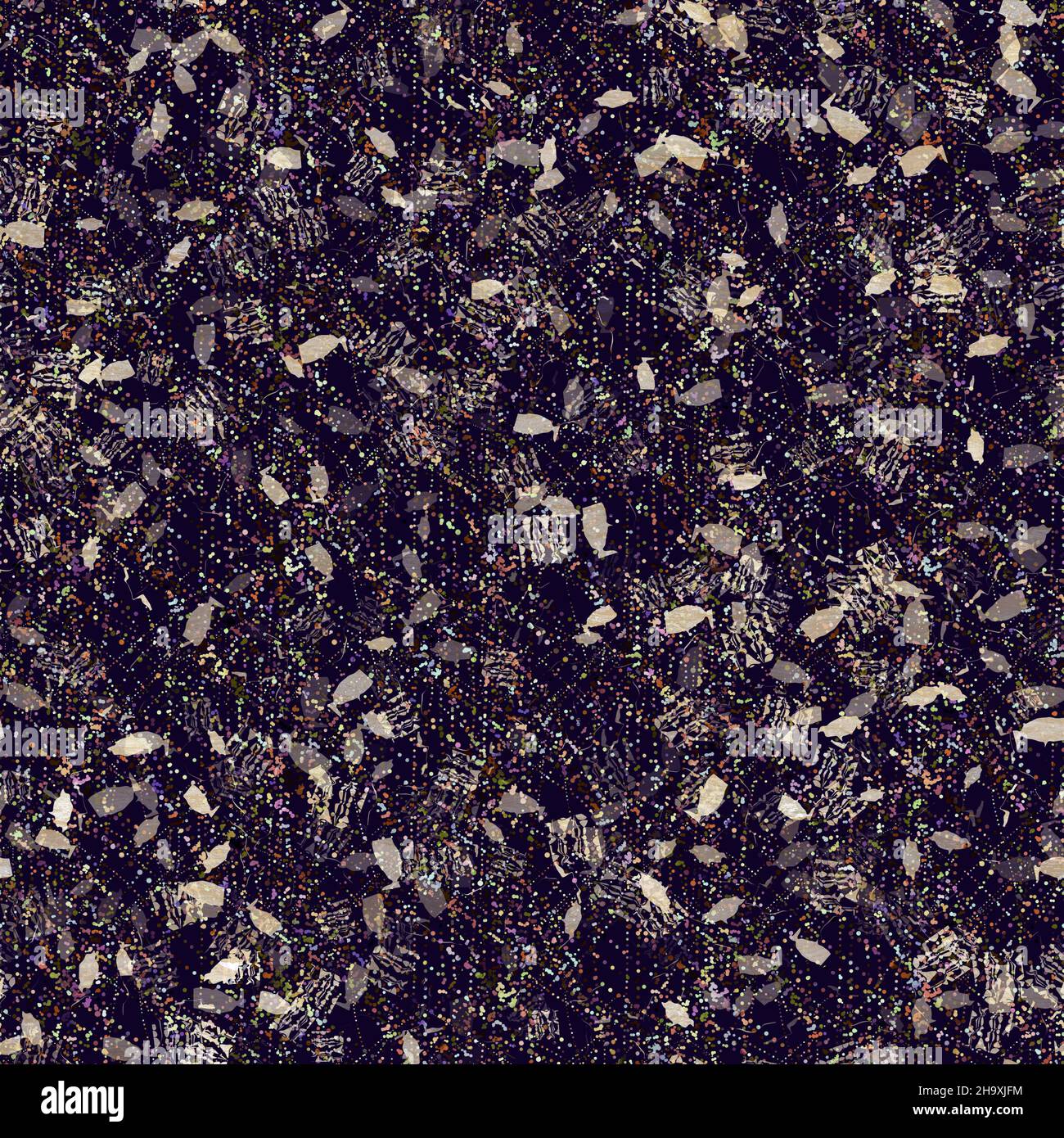 Exotic multicoloured boho mottled camouflage scatter print. Seamless ...