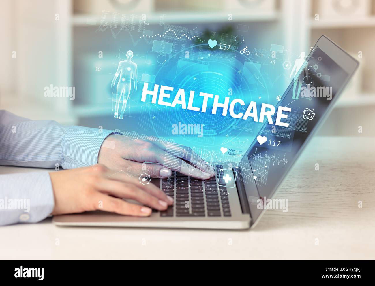 Doctor working a health check Stock Photo - Alamy