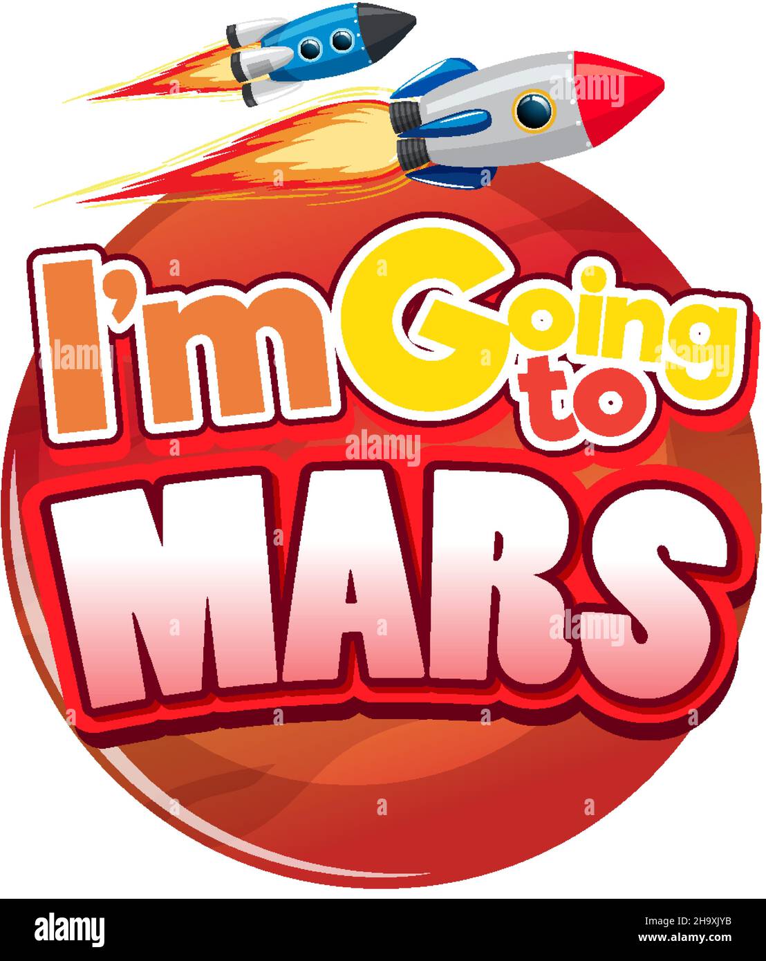 I'm going to Mars word logo design illustration Stock Vector Image ...