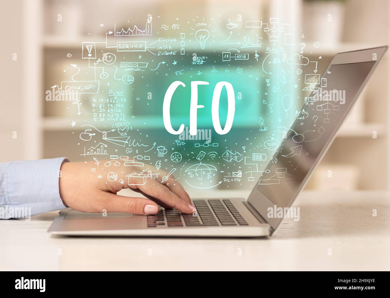 hand working on new modern computer Stock Photo - Alamy