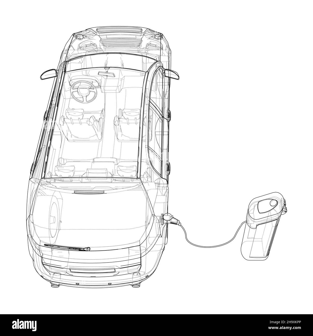 Electric Vehicle Charging Station Sketch Stock Photo - Alamy