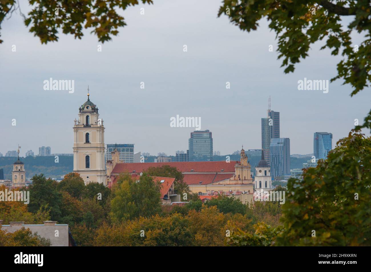 A top view of the churches in Vilnius Stock Photo - Alamy